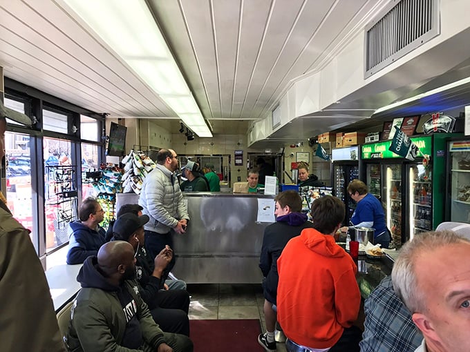 Inside Dalessandro's, the real Philadelphia reveals itself. No tourist traps here—just locals patiently waiting for sandwich nirvana.