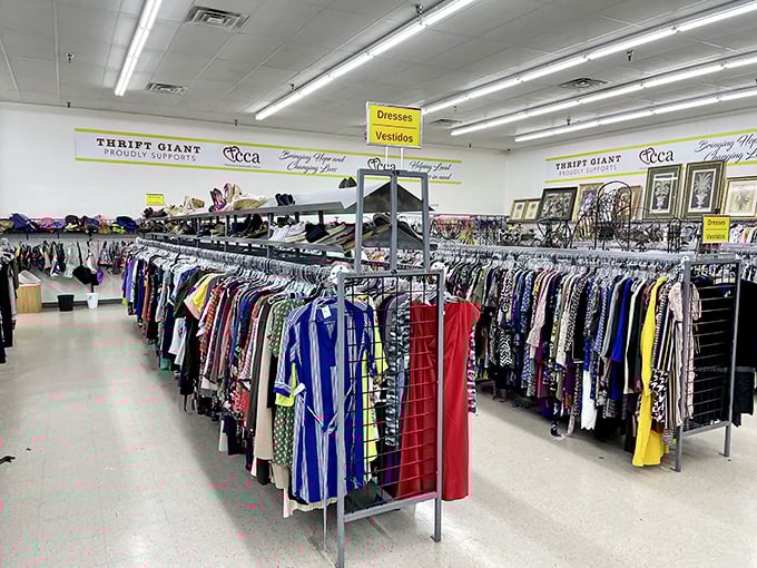 Racks upon racks of clothing stretch into the distance, each hanger potentially holding your next favorite outfit.