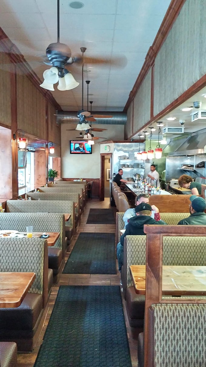 This interior view proves that sometimes the best restaurants look like your favorite living room, only with better lighting and professional griddles.