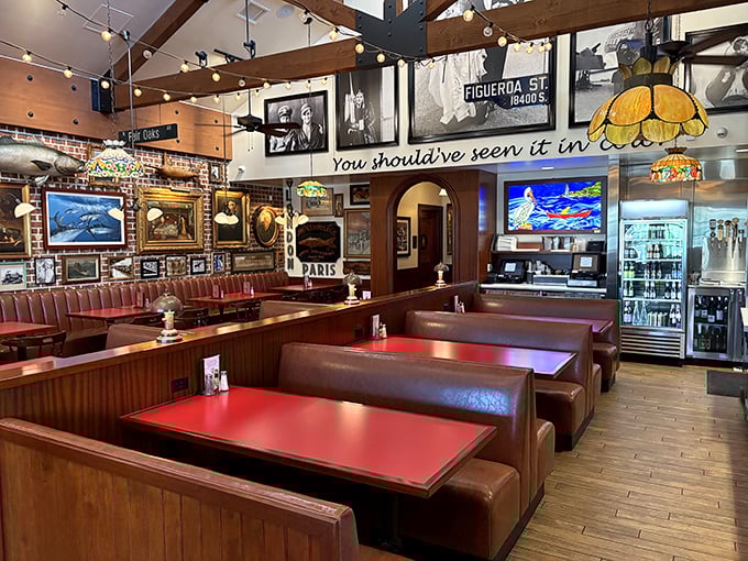 Inside, it's a maritime museum meets family dining room, where every inch tells a story and every booth promises seafood salvation.