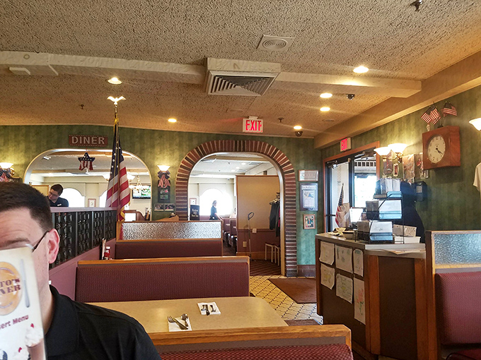Step inside and time slows down – brick archways, cozy booths, and that unmistakable diner ambiance that says "stay awhile, the food's worth it."