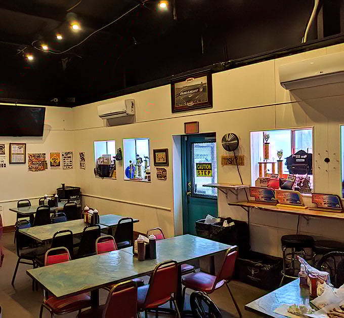 No-frills interior where the focus stays squarely where it belongs: on the magnificent meat that will soon grace your table.