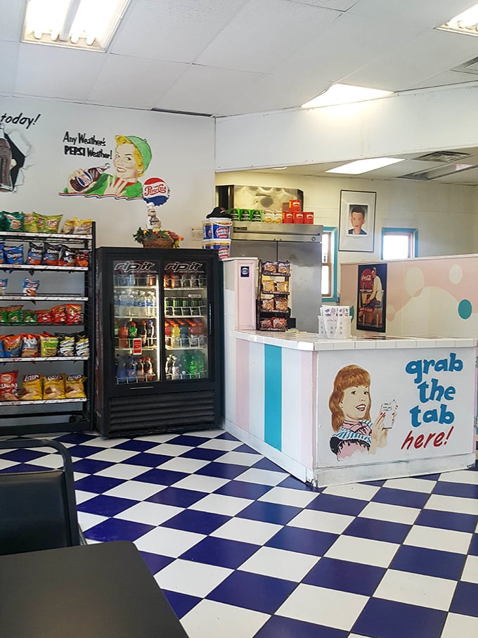 Step inside and time-travel to a simpler era where checkerboard floors and vintage decor set the stage for sandwich perfection.