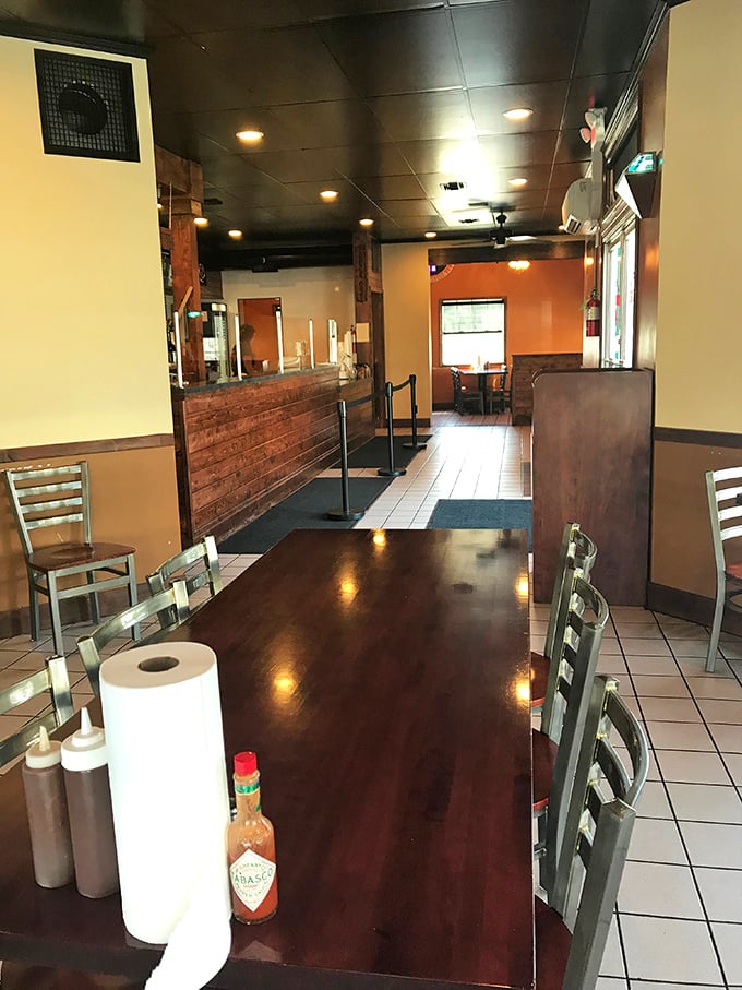 Inside, rustic wooden tables and no-nonsense decor let you know they're focused on what matters—the meat, not fancy frills.