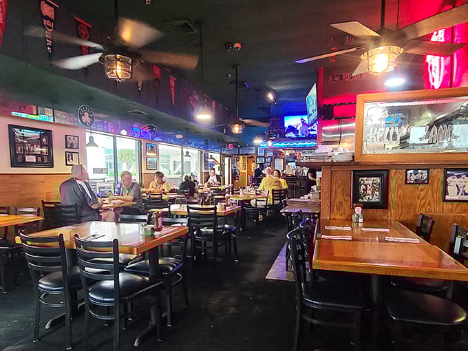 Sports bar meets New England fish house in the most delightfully unpretentious way possible.