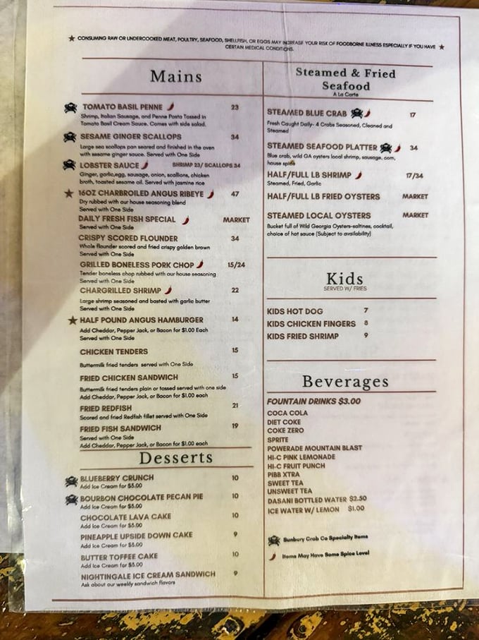 The menu reads like coastal poetry—simple preparations that let Georgia's seafood sing its delicious Atlantic song.