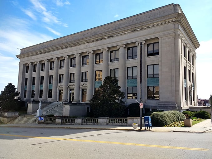 The stately Municipal Building stands as a testament to Danville's prosperous past, its classical columns practically whispering stories of bygone eras.
