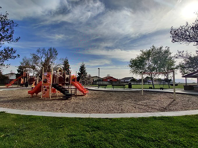 Northview Park offers a playground paradise where grandkids can burn energy while you enjoy the simple luxury of sitting still—retirement perks at their finest.