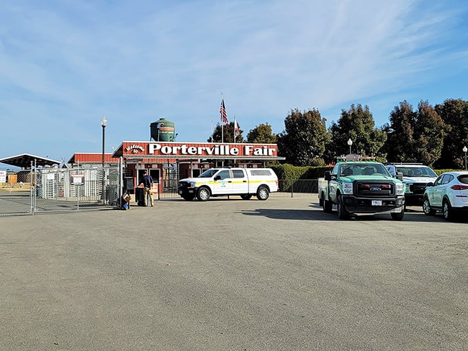 The Porterville Fair entrance promises all the small-town magic that big-city amusement parks try desperately to manufacture.