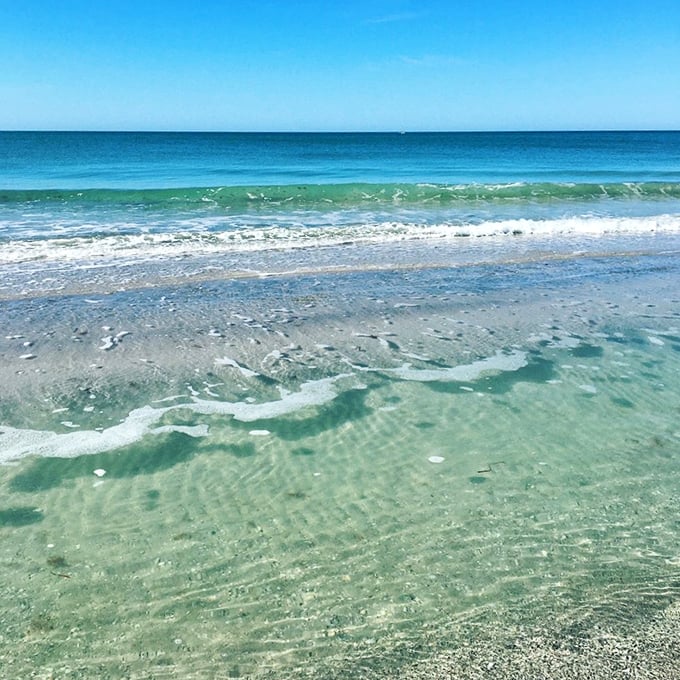 The Gulf's crystal waters create a mesmerizing ombré effect that would make any interior designer jealous. Mother Nature showing off again.