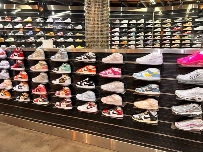 Sneakerhead heaven! Each pair tells a story, and at Slauson, the shelves are like libraries of footwear folklore waiting to be discovered.