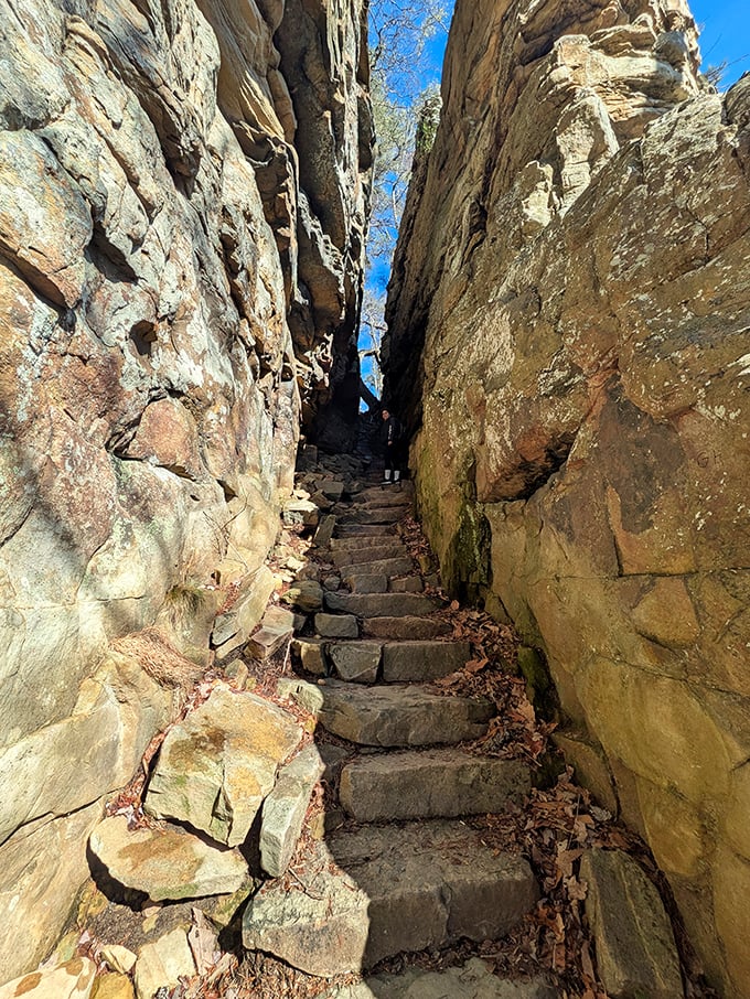 The legendary Stone Door—Mother Nature's staircase carved through solid rock. Walking between these ancient walls feels like entering a secret passage to another world.