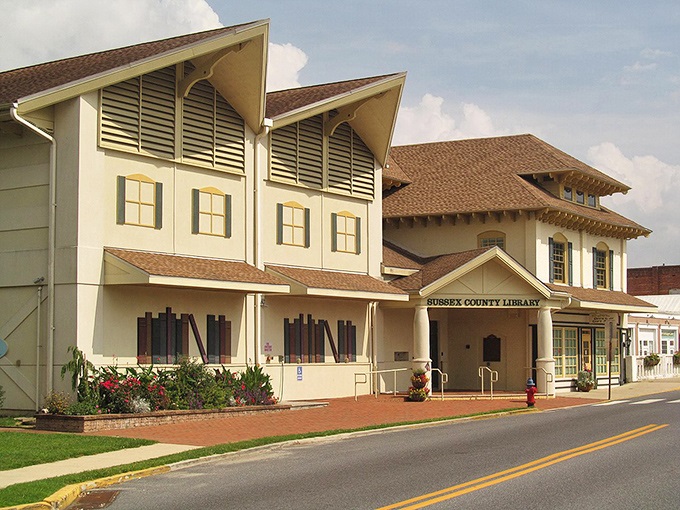 The Sussex County Library isn't just about books—it's architectural eye candy with those distinctive peaked roofs and welcoming entrance.