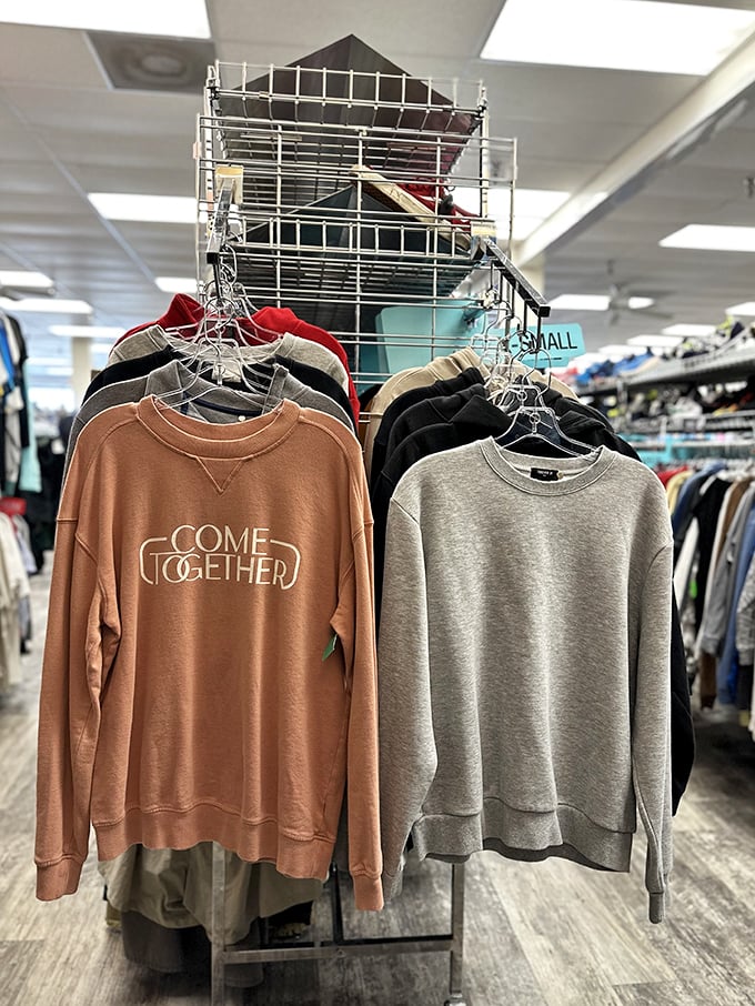 These aren't just sweaters—they're future wardrobe staples waiting to find their forever home. The "Come Together" one speaks to my soul.
