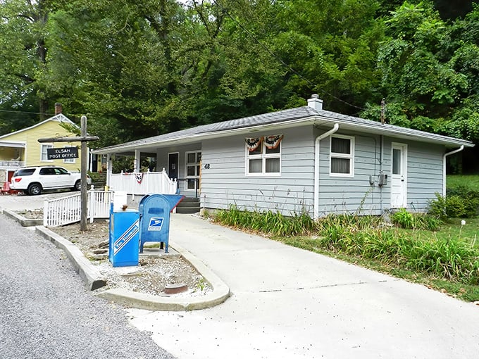This unassuming post office might be small, but it's the beating heart of Elsah's community – where locals have exchanged news and greetings for generations.