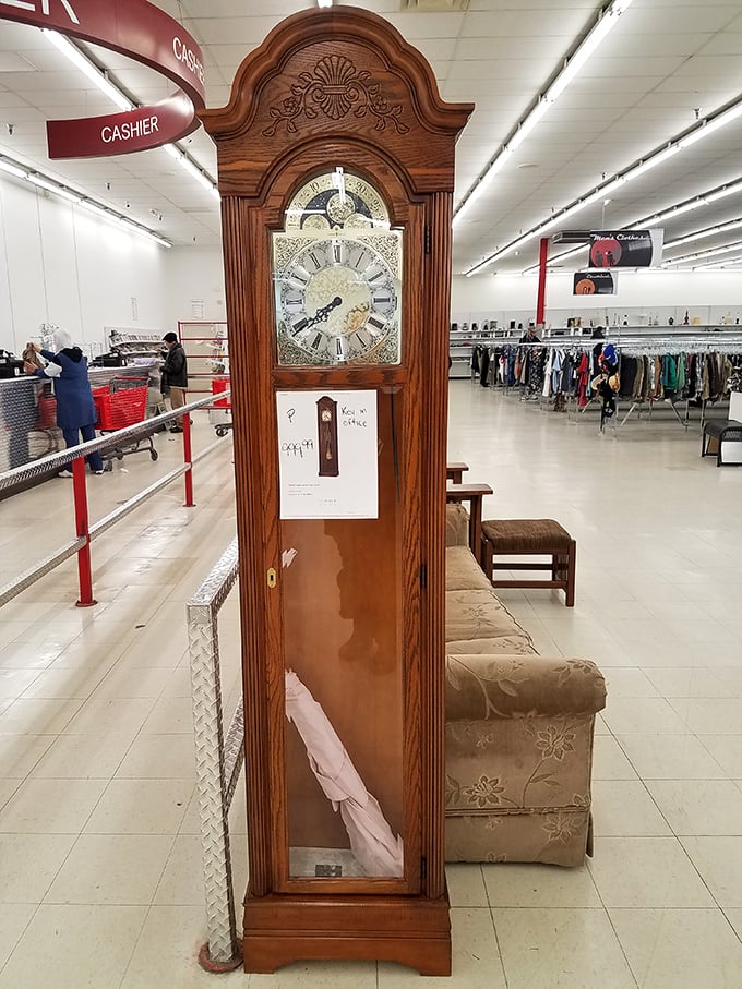 This stately grandfather clock isn't just keeping time—it's preserving history. Imagine the stories it could tell from previous homes.