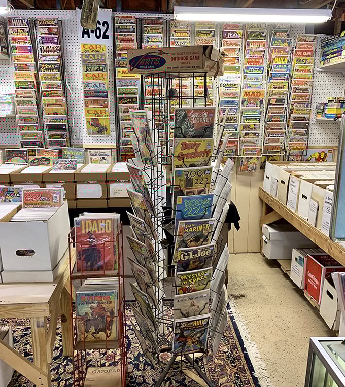 Comic book heaven! Where childhood memories and potential retirement funds collide in a colorful time capsule of illustrated Americana.
