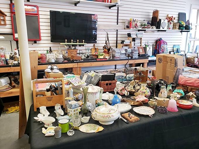 One person's forgotten china is another's dining room showpiece. Tables overflow with vintage dishware waiting for second chances and new stories.