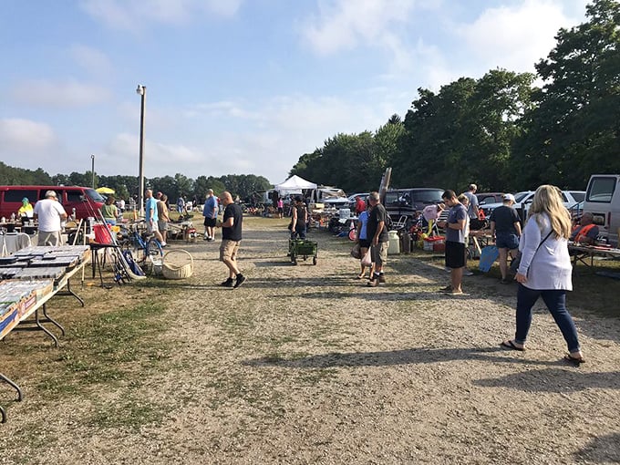 The unassuming pathways between vendors might look ordinary, but they're actually yellow brick roads leading to countless "where did you find that?" conversations.