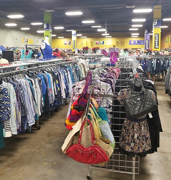 Racks upon racks of possibility—where your next favorite outfit is hiding between someone else's fashion regrets.