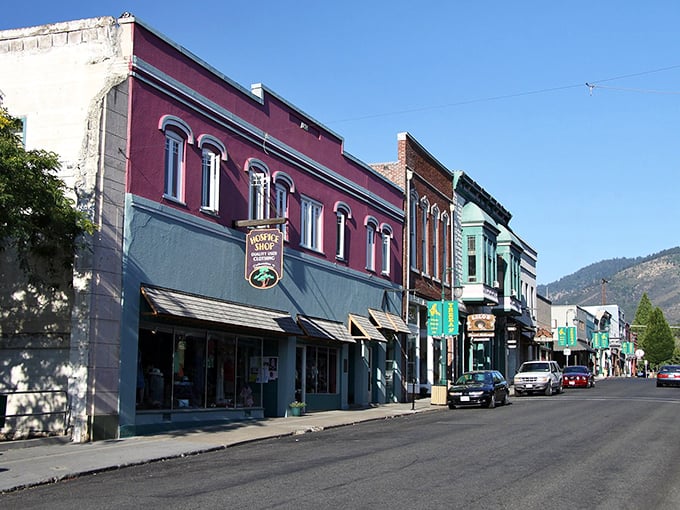 Downtown Yreka's colorful historic buildings stand shoulder-to-shoulder like old friends, their vintage facades telling stories of gold rush dreams and enduring small-town charm.