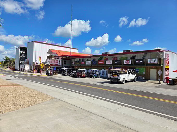 The local gas station doubles as town hall, grocery store, and unofficial chamber of commerce—Florida's version of one-stop shopping.