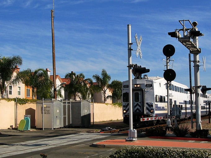 The Coaster train rolls through town, connecting Oceanside to San Diego while offering a car-free adventure option that's both scenic and sensible.