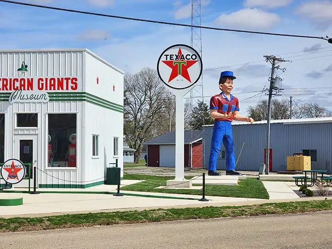 Classic Texaco branding and gleaming red pumps transport you straight back to the golden age of American road trips. No DeLorean required!