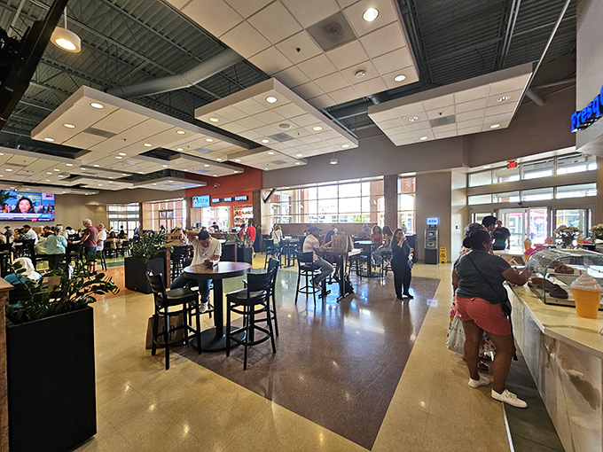 Where shopping marathons refuel! The spacious food court offers a welcome respite for weary bargain hunters before the next round of retail therapy.