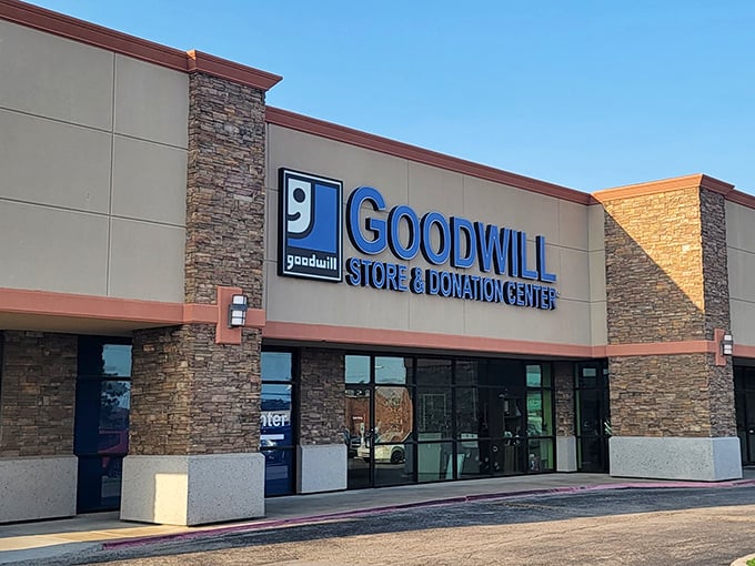 Stone accents and modern design make this Goodwill location feel more like a department store than a thrift shop. Bargain hunting with dignity!