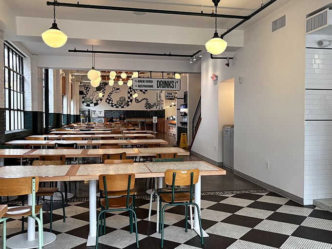 Checkered floors and pendant lights create the perfect backdrop for meat-centric memories. Like a Carnegie Hall for carnivores, but with better snacks.