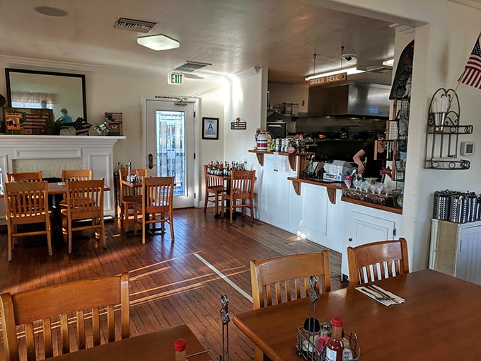 Clean lines and warm wood create the perfect backdrop for serious breakfast conversations and legendary eggs Benedict.