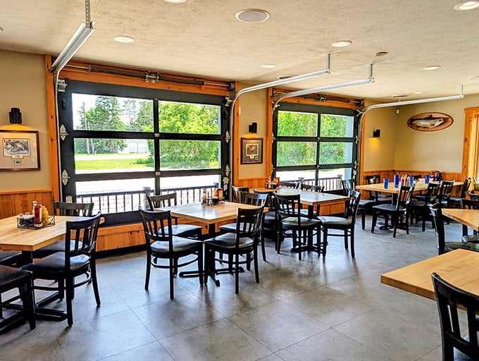 Those garage door windows aren't just for show – natural light makes everything taste better, including conversations.