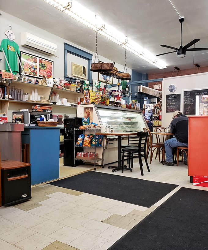 No Edison bulbs or reclaimed wood here—just the honest interior of a place that puts its energy into what's between the bread rather than what's on the walls.