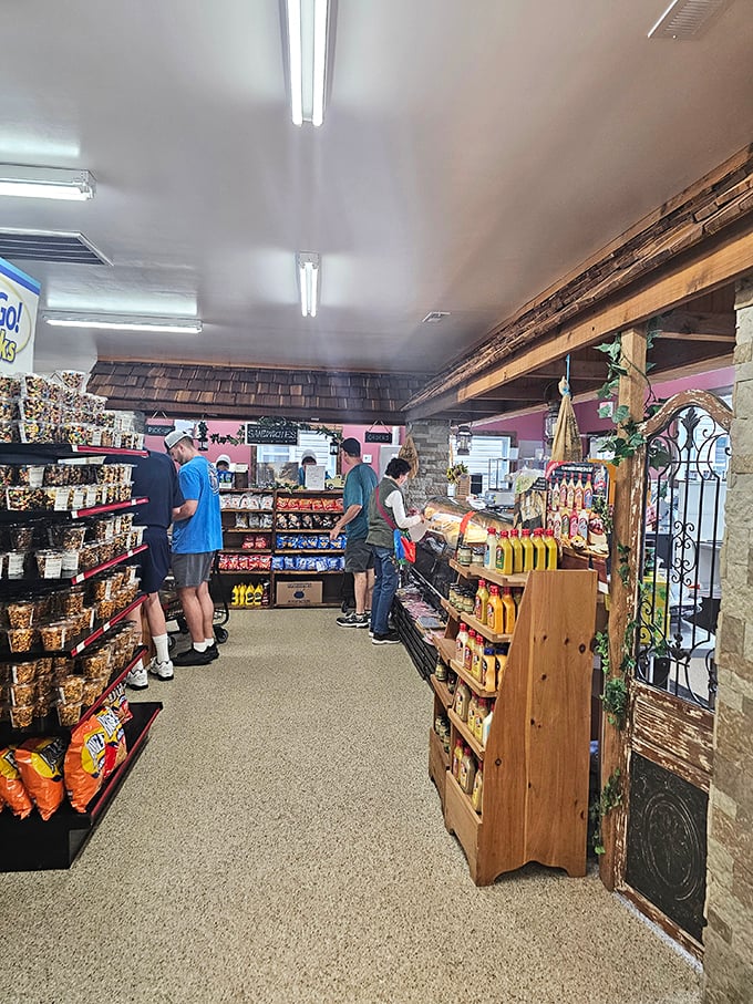Inside, the aisles beckon with a carefully curated selection of goods. This isn't shopping—it's a delicious treasure hunt.