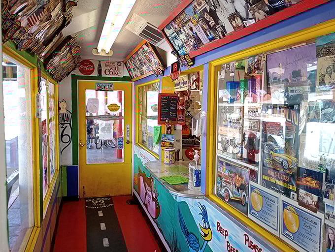 Step inside and leave boring at the door. Every inch tells a story in this kaleidoscope of memorabilia where the journey to your burger is half the fun.