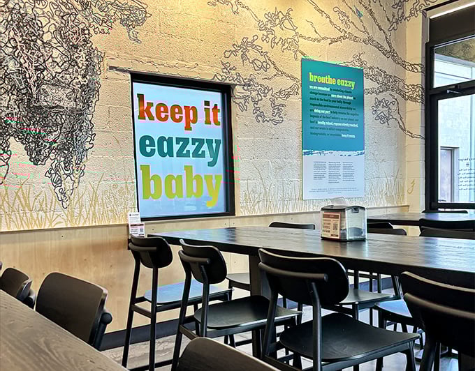 "Keep it eazzy baby" isn't just wall art – it's the philosophy that makes this place special. Simple done spectacularly is harder than it looks.