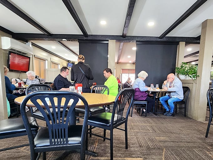Exposed wooden beams and comfortable seating create that "everybody knows your name" vibe where regulars and first-timers alike feel instantly at home. 