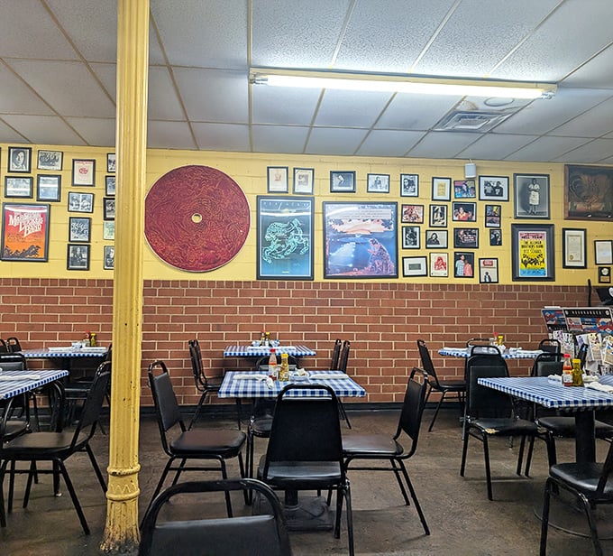 Inside H & H, the walls tell stories that the food punctuates. Every photograph is a chapter in Macon's cultural history book.