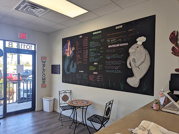 Inside, the whimsical chalkboard menu and cozy bistro seating create the perfect backdrop for what's about to become your new food obsession.