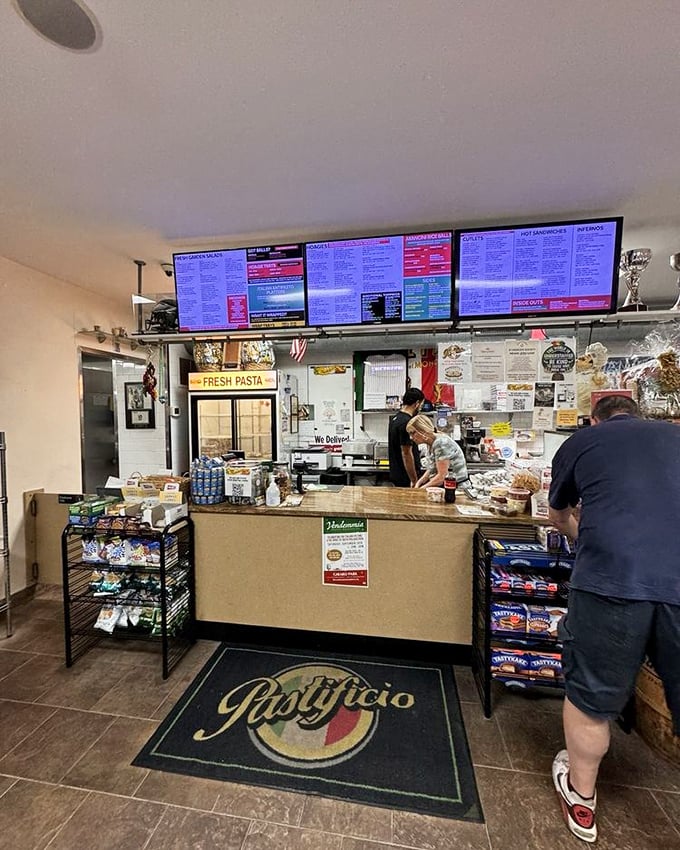 Inside, the no-frills counter setup tells you everything: this place prioritizes sandwich craftsmanship over fancy décor. Food is the star here.