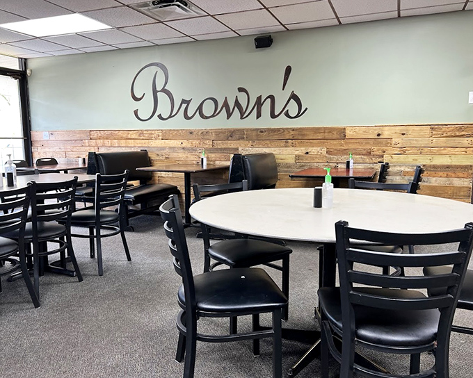 Inside, wooden accents and comfortable seating create the perfect backdrop for the real star of the show – the food.
