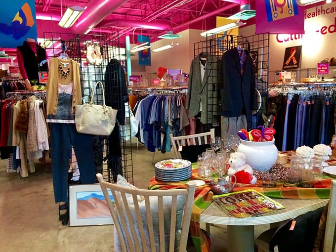 Fashion displays that rival department stores, with carefully curated ensembles showing what's possible when you think beyond the individual piece.