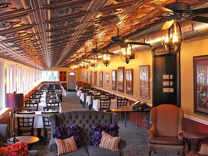 That copper ceiling isn't just decoration—it's a promise that what happens beneath it will be equally polished.