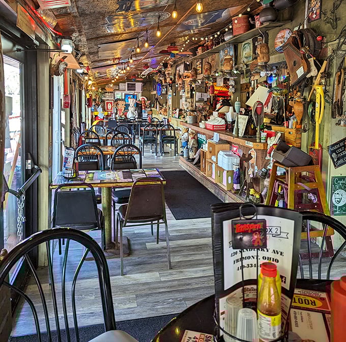 Step inside and you're transported to the ultimate fisherman's trophy room that doubles as a dining experience. Every inch tells a story.