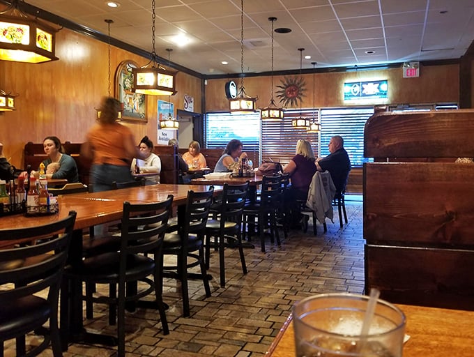 Inside, warm wood tones and traditional décor create that perfect "you're not in Ohio anymore" atmosphere that sets the stage for flavor adventures.
