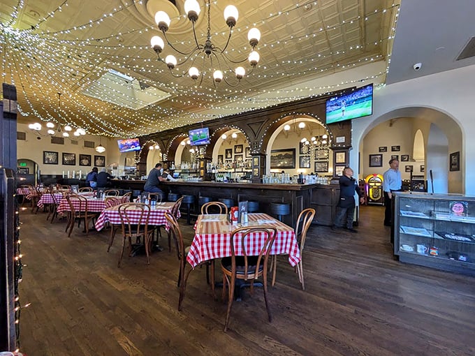 Step inside and time stands still – red checkered tablecloths, twinkling lights, and a bar that's witnessed decades of Santa Barbara stories.