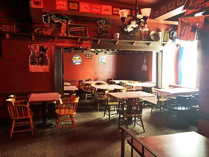 Step inside and time travel to an era when restaurants had character instead of Instagram filters. Red walls, checkered tablecloths, and decades of collected memorabilia create the perfect hofbrau atmosphere.