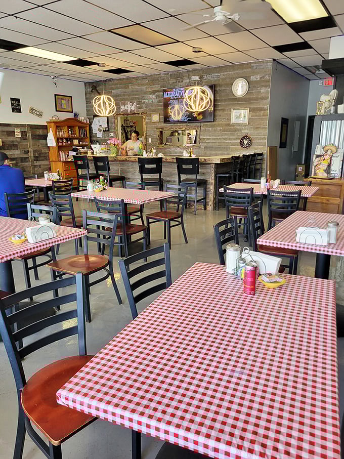 Red checkered tablecloths and rustic wood walls—JoJo's interior feels like the dining room at your favorite aunt's house, if your aunt happened to be a spectacular cook.
