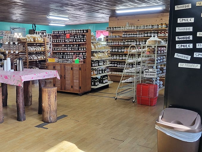 Inside this treasure trove of temptation, wooden shelves groan under the weight of homemade goodness. Diet plans come here to die gloriously. 